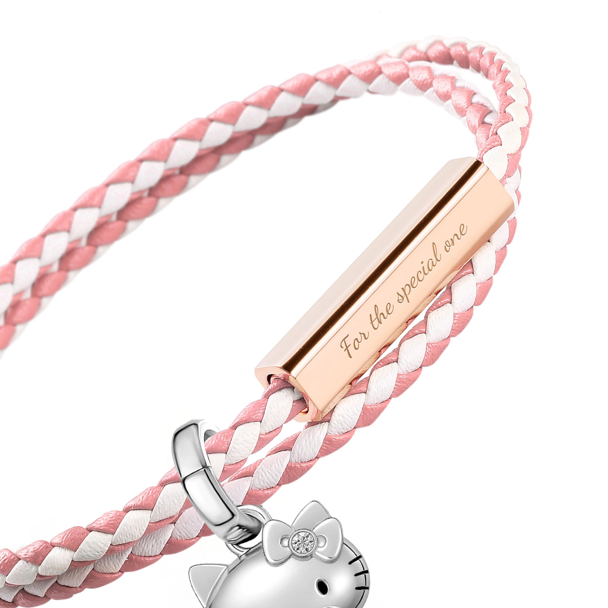 Hello Kitty Customized Italian Leather Wrap Bracelet - Strawberry Milk ...