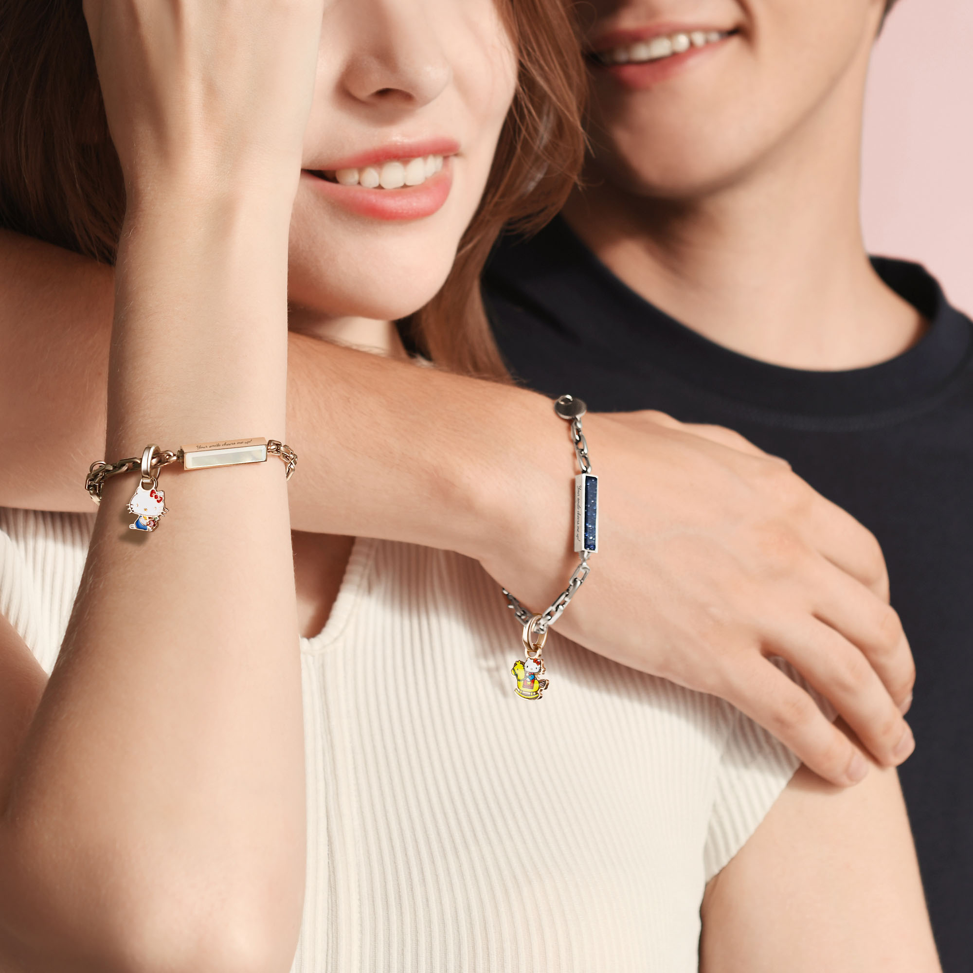 Hello Kitty Metal Box Chain Gemstone Bracelet - Twilight Silver Blue ...