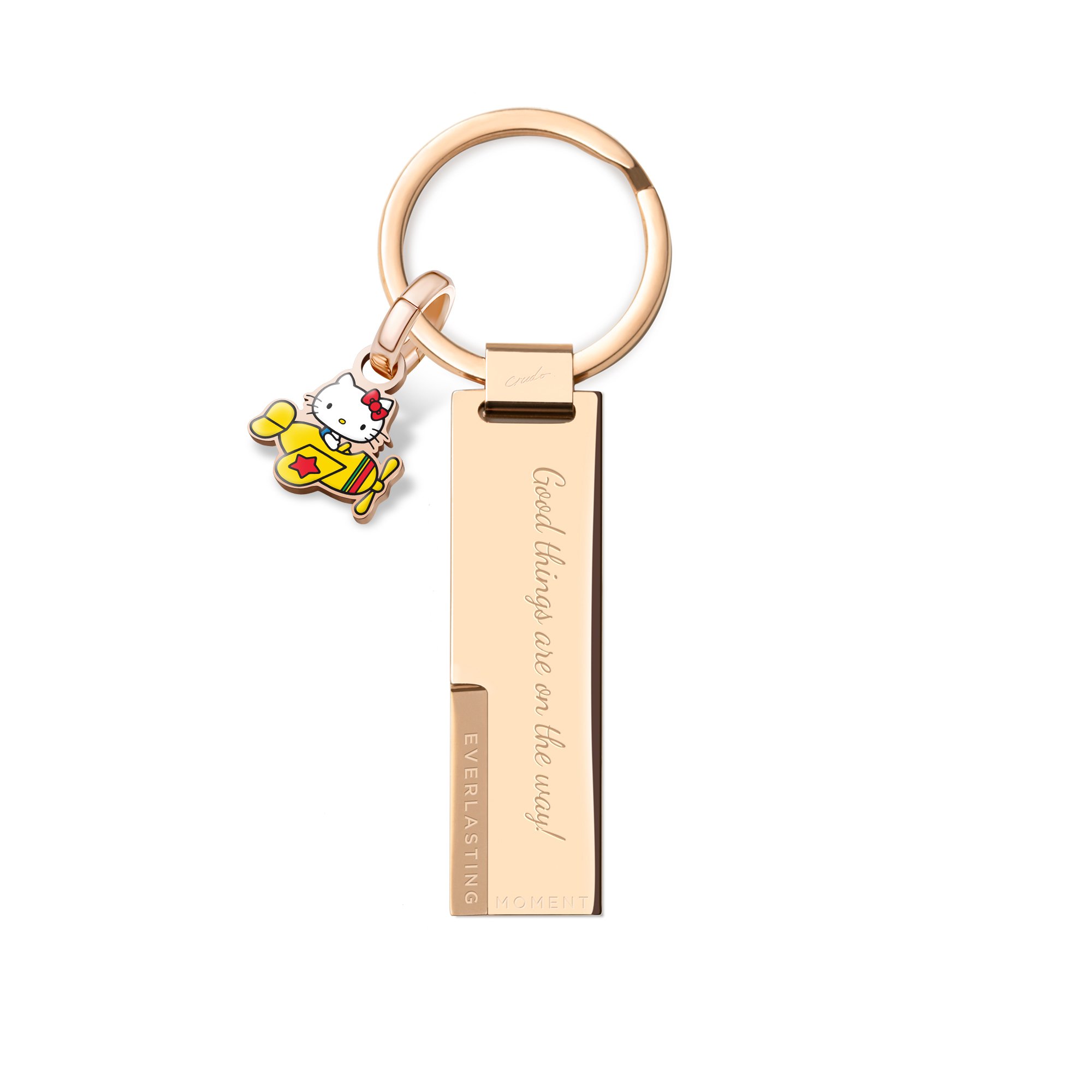 Hello Kitty Customized Metal Tag Keychain - Rose Gold