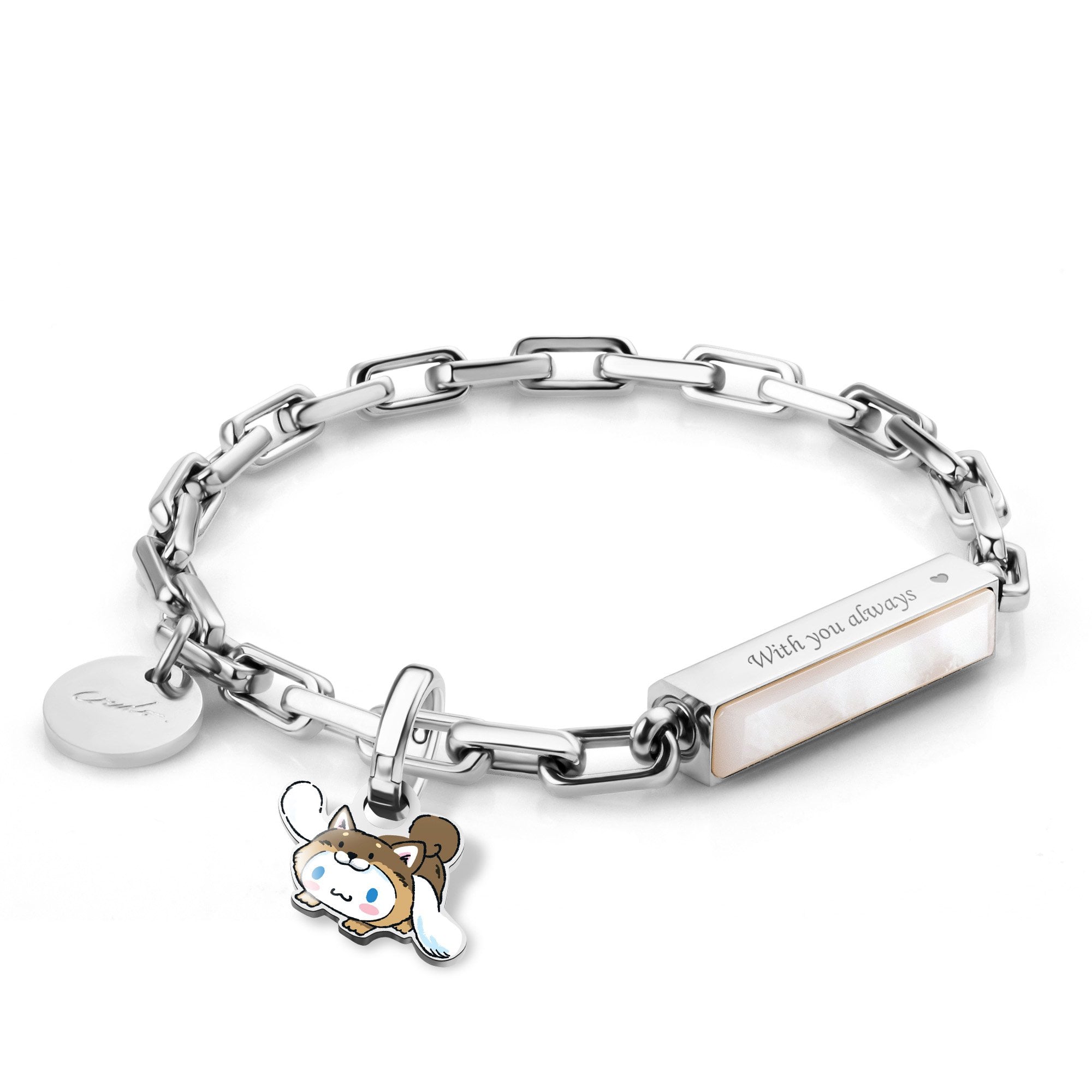 Sanrio Characters Metal Box Chain Gemstone Bracelet - Twilight Silver ...