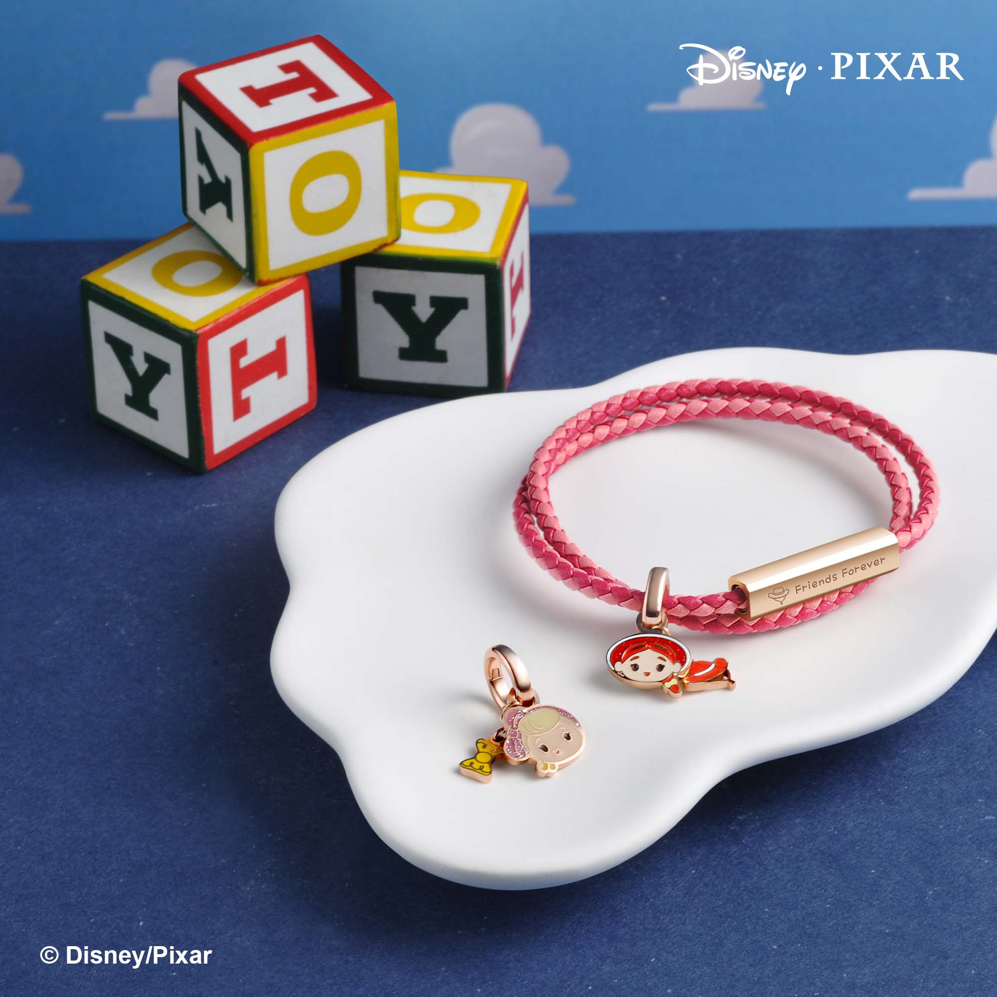 Pixar Toy Story Customized Italian Leather Wrap Bracelet - Scarlet