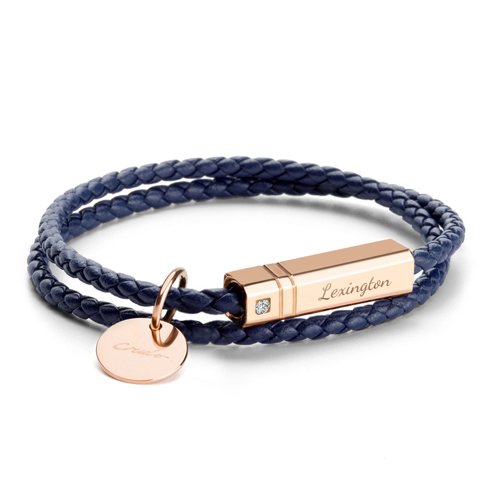 Ricordi Titanium Leather Diamond Bracelet