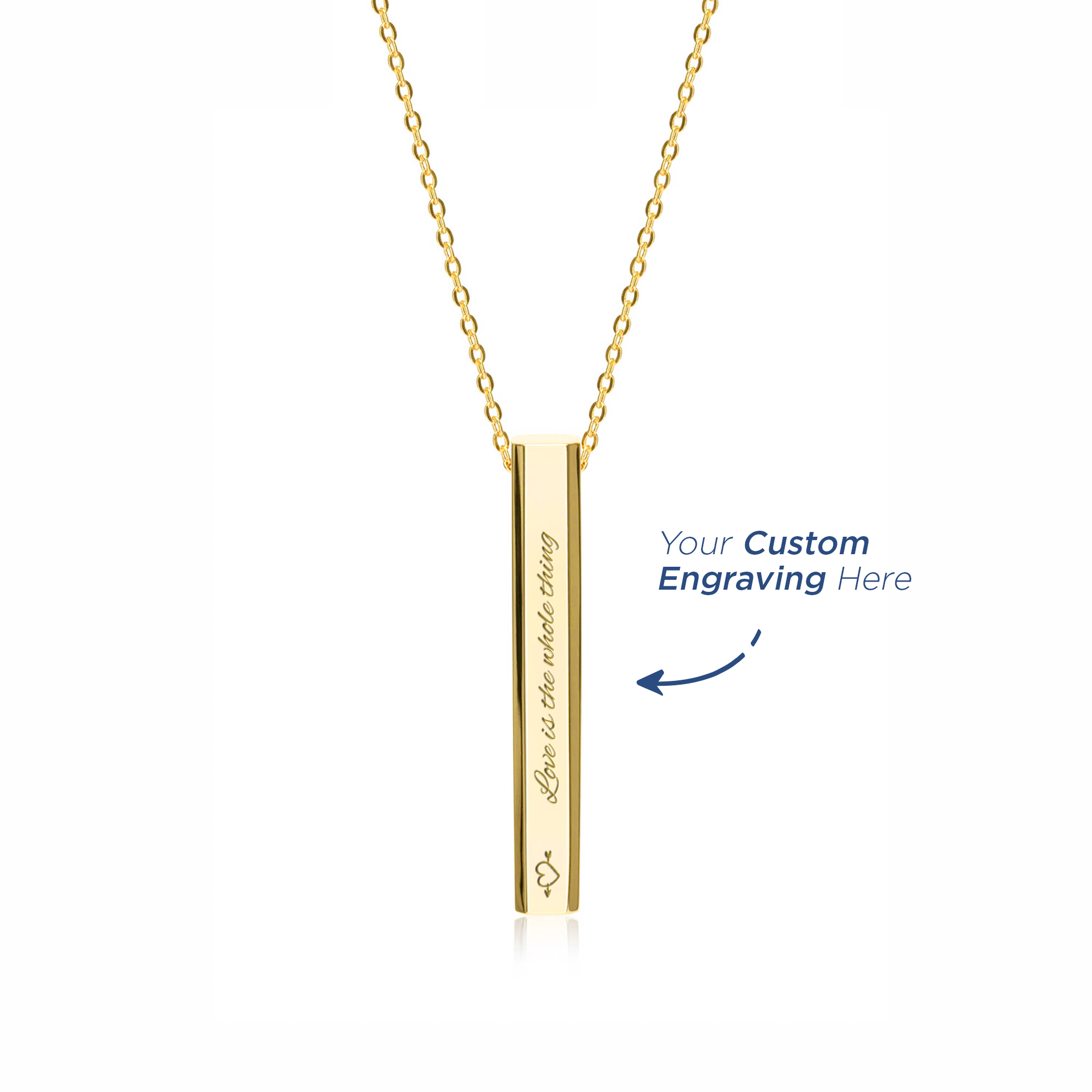 Puro Customized Titanium Bar Necklace - Dawn Gold