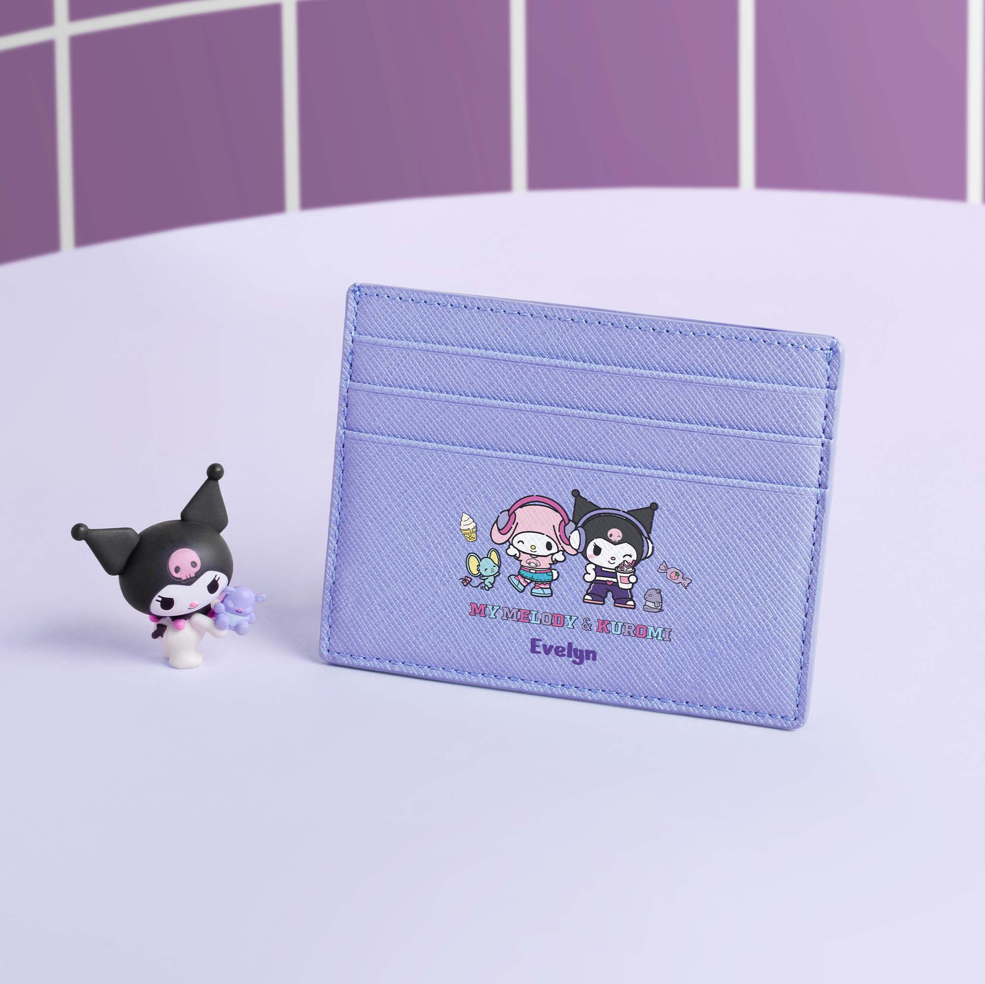 Crudo My Melody Kuromi UV印刷皮革卡套：粉色