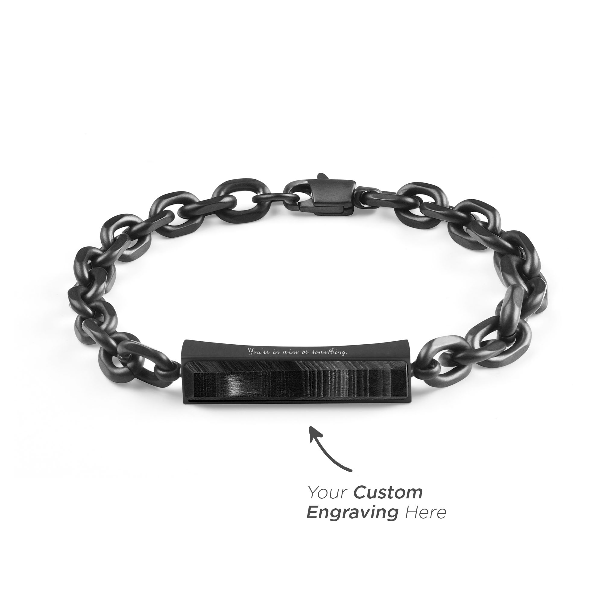 Vienna Love Customized Titanium Curb Chain Gemstone Bracelet - Standard ...