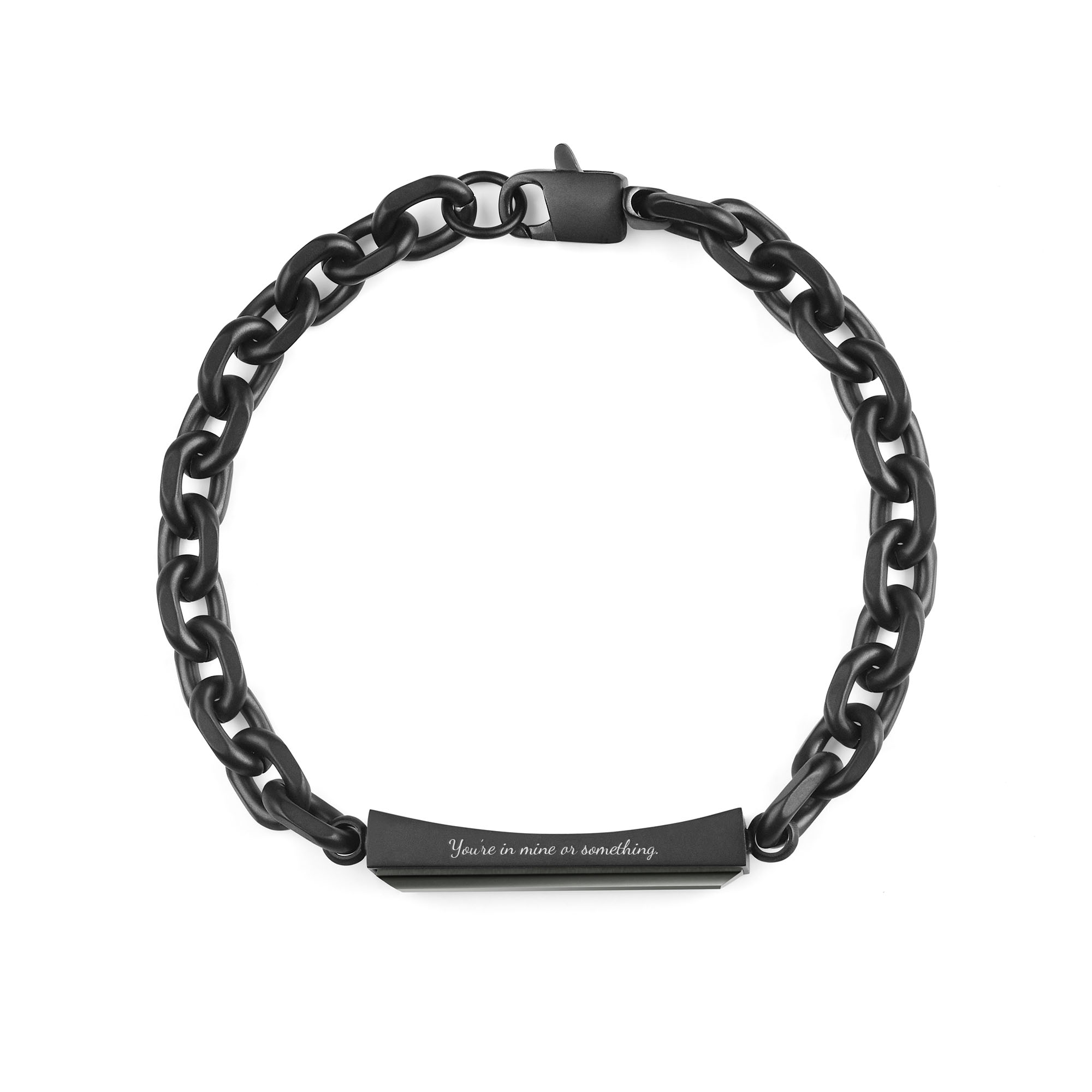 Vienna Love Customized Titanium Curb Chain Gemstone Bracelet - Standard ...