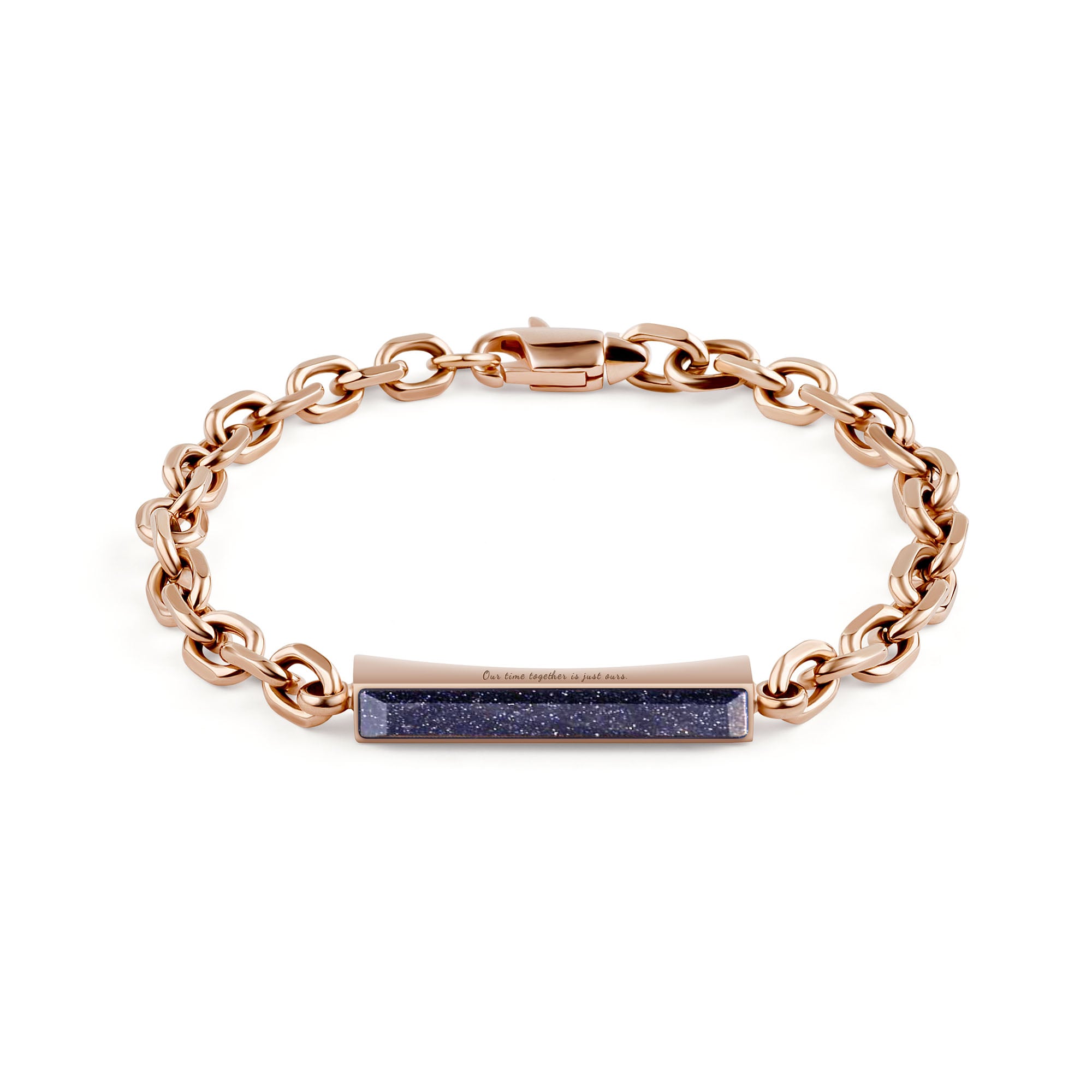 Vienna Love Customized Titanium Curb Chain Gemstone Bracelet - Ultra ...