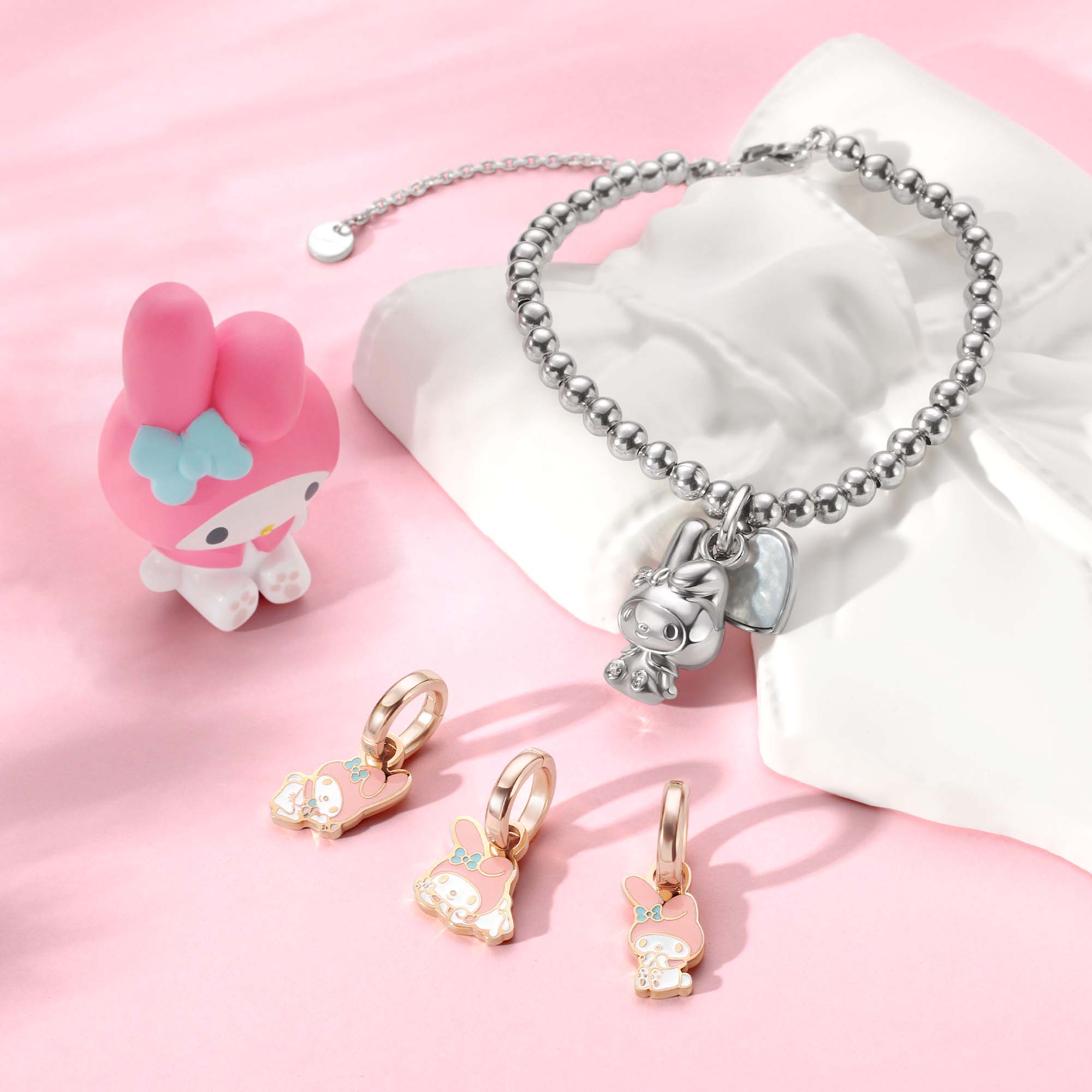 Crudo My Melody 玫瑰金純銀珠飾手鍊